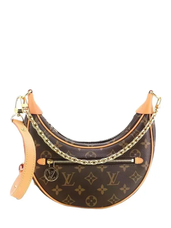 LOUIS VUITTON Monogram Canvas Loop Hobo Bag - Brown