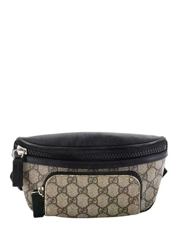 Gucci Eden Waist Bag Gg Coated Canvas Medium Belt Bag - Black