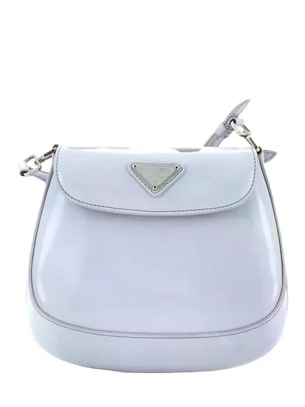 Prada Cleo Flap Spazzolato Leather Mini Shoulder Bag - Metallic