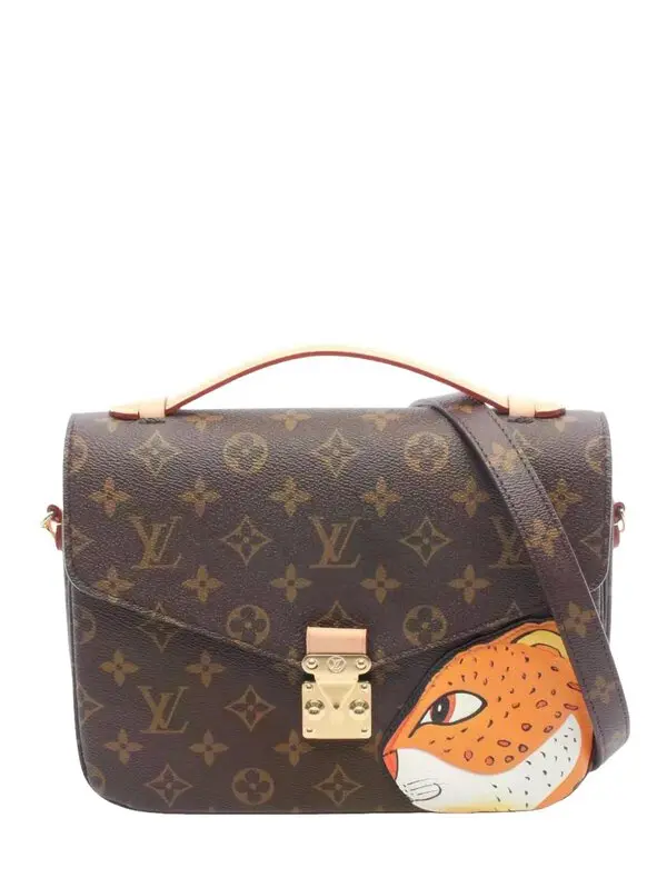 LOUIS VUITTON Pochette Metis Monogram Tiger Head Handbag - Brown