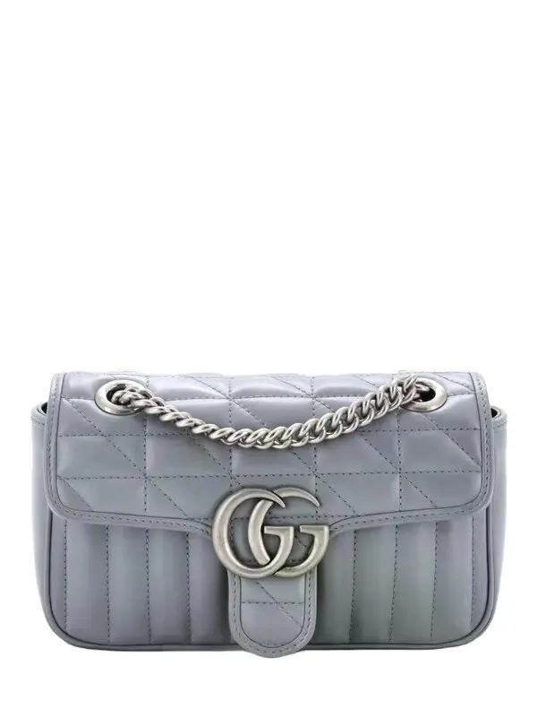 Gucci Gg Marmont Matelassé Leather Mini Shoulder Bag - Grey