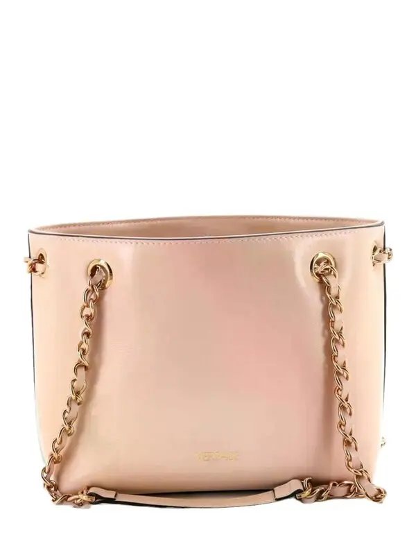 Versace Medusa Icon Chain Tote Leather Mini Bucket Bag - Pink