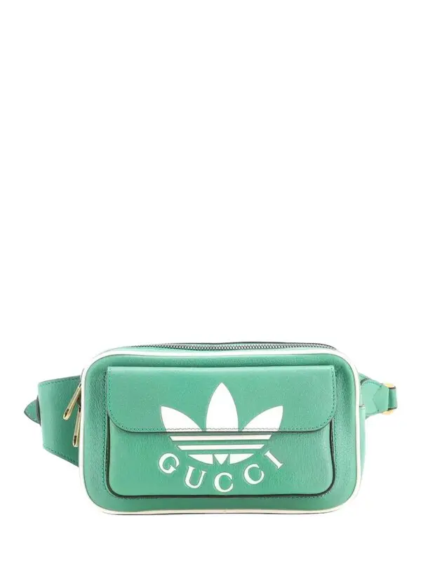 Gucci X Adidas Zip Leather Belt Bag - Green