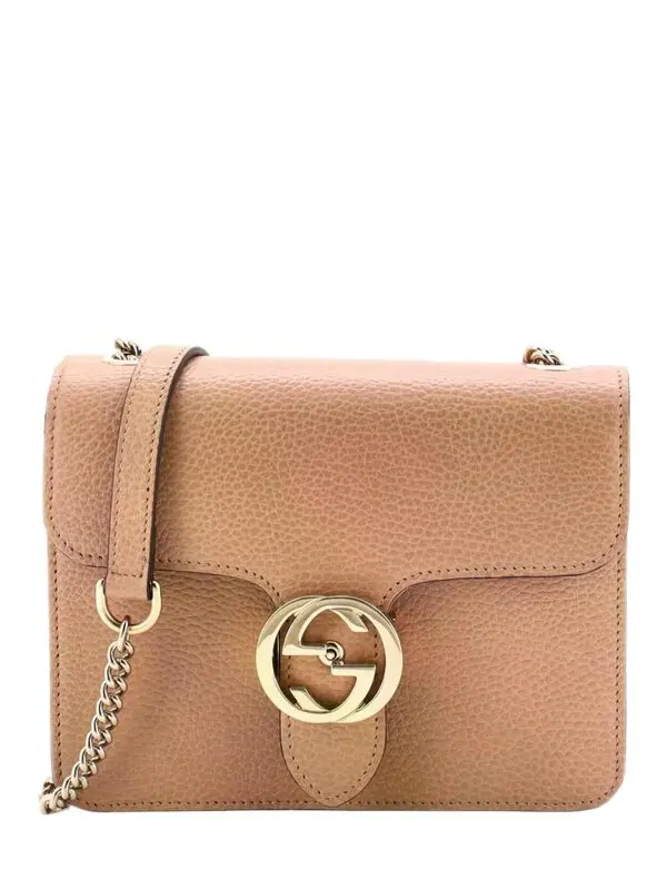 Gucci Interlocking Leather Small Shoulder Bag - Neutrals