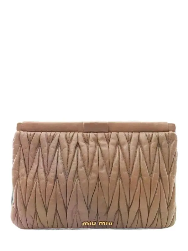 Miu Miu Matelassé Clutch Bag - Grey