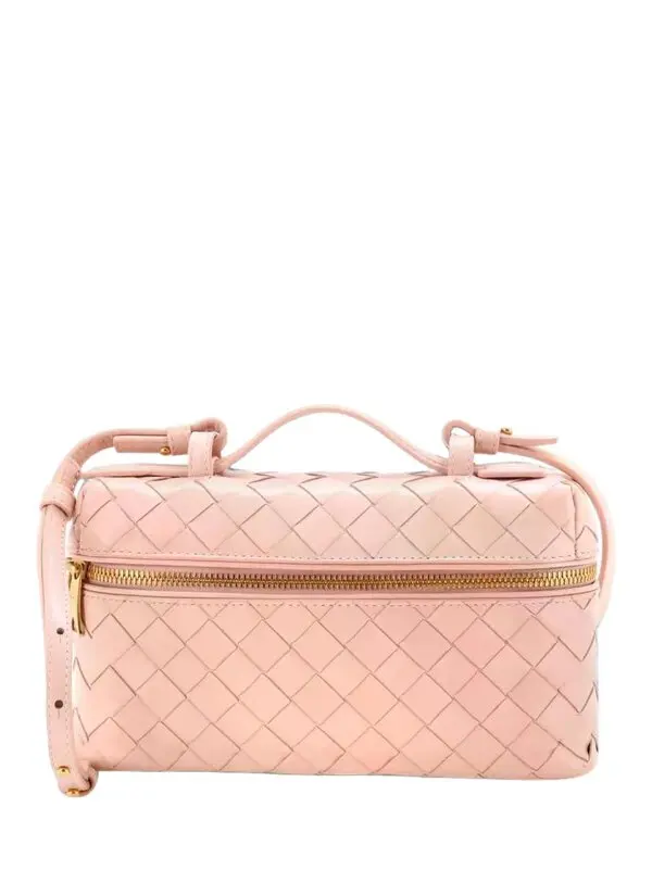 Bottega Veneta Intrecciato Leather Vanity Case Crossbody Bag - Pink