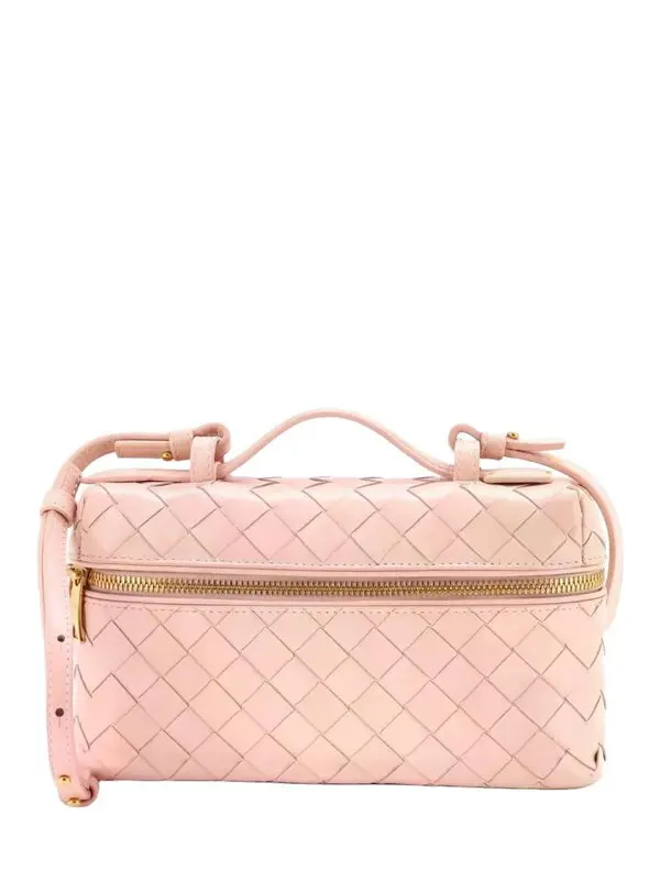 Bottega Veneta Intrecciato Leather Vanity Case Crossbody Bag - Pink