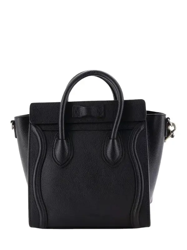 Celine Luggage Bag Grainy Leather Nano Crossbody Bag - Black