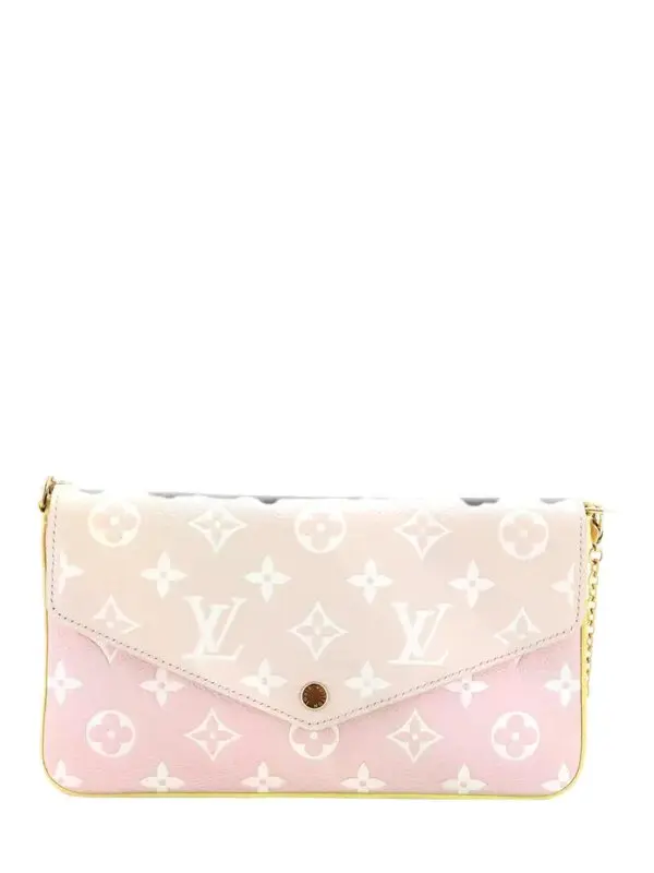 LOUIS VUITTON Felicie Pochette Spring In The City Monogram Empreinte Leather Clutch Bag - Pink