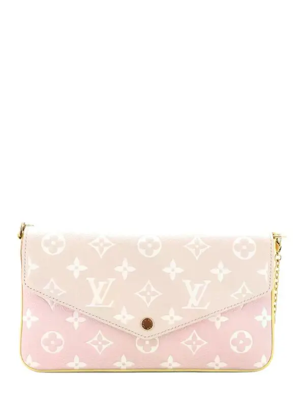 LOUIS VUITTON Felicie Pochette Spring In The City Monogram Empreinte Leather Clutch Bag - Pink