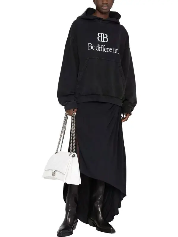 Balenciaga Crush Quilted Shoulder Bag - White