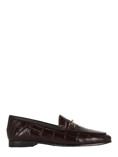 Sam Edelman Loraine Croc-embossed Leather Loafers - Chocolate