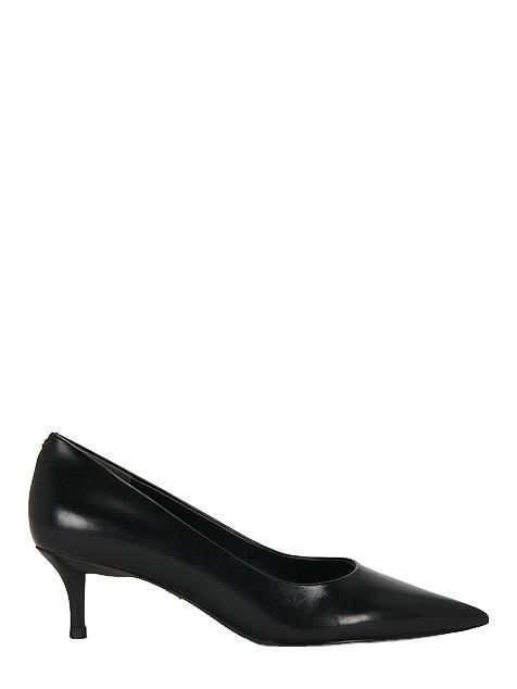 Sam Edelman Leather Pointed Toe Kitten Heel Pumps - Black