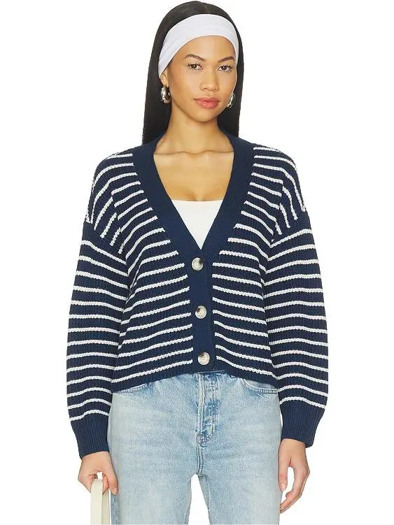 Eberjey Fine Gauge Cropped Cardigan - Navy