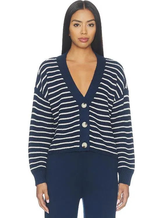 Eberjey Fine Gauge Cropped Cardigan - Navy