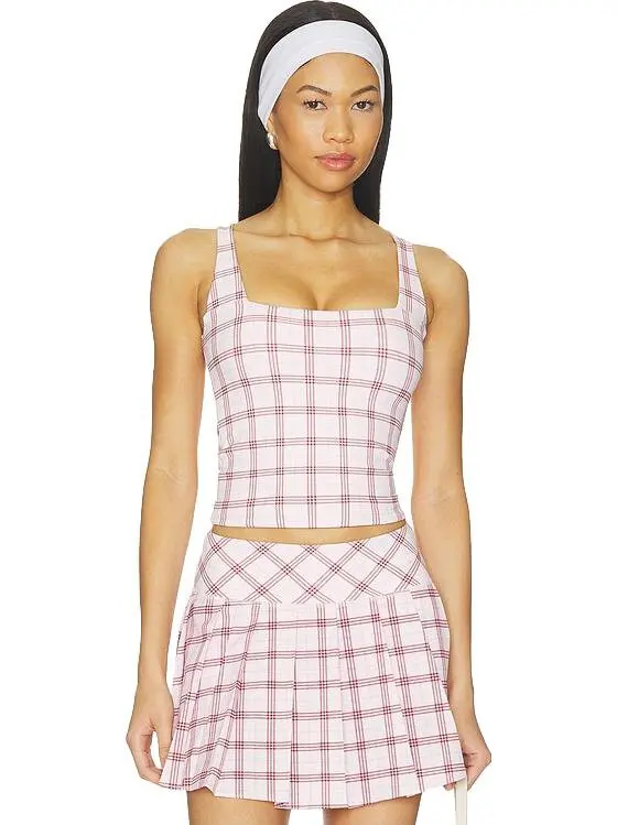 ASTORIA Square Neck Tank Top - Pink
