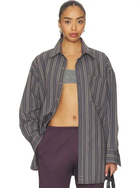 Free People X We The Free Freddie Striped Shirt - Grey