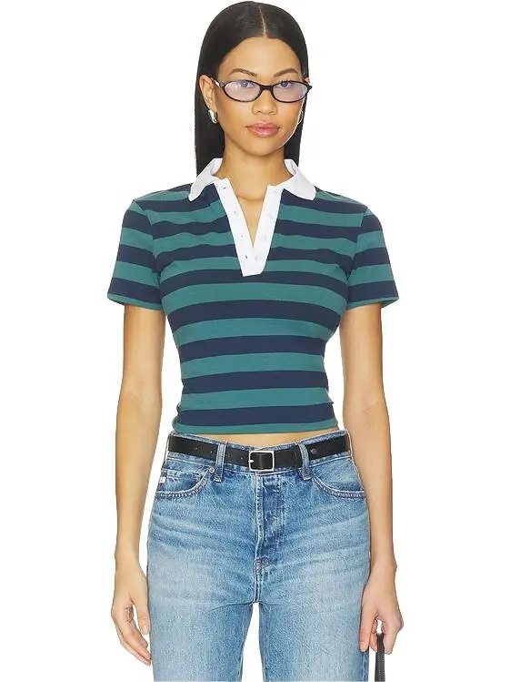 Good American The Easy Polo Top - Multi