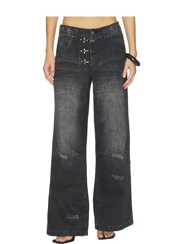 JADED LONDON Fireman Clip Colossus Jeans - Black