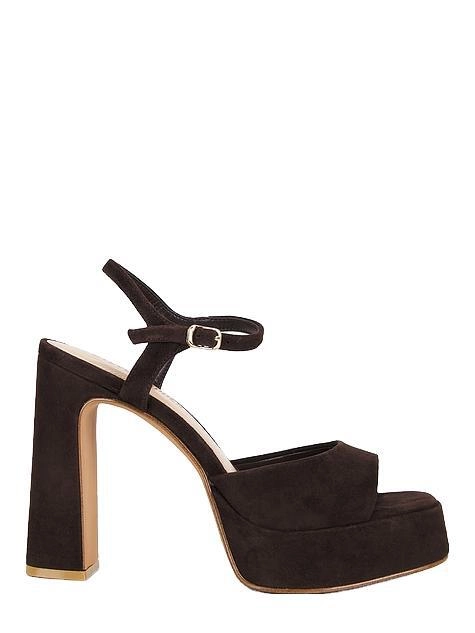 Steve Madden Liandra Suede Platform Sandal - Chocolate