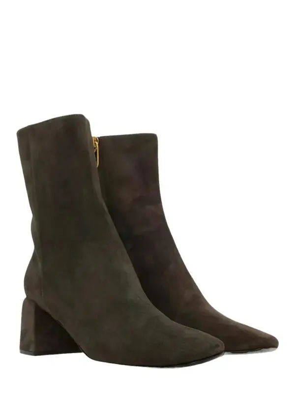 SERGIO ROSSI Suede Block-heel Ankle Boots - Brown