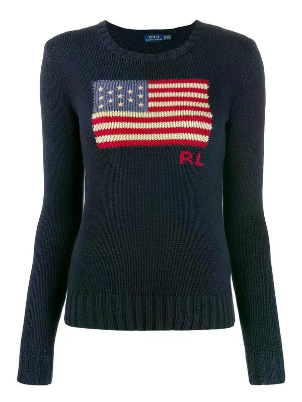 Polo Ralph Lauren U.s.a. Flag Pullover - Blue