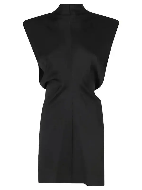 Federica Tosi Sleeveless Mini Dress With Padded Shoulders - Black