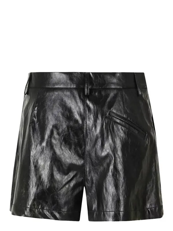 Federica Tosi Crinkled Finish Belt-loops Shorts - Black