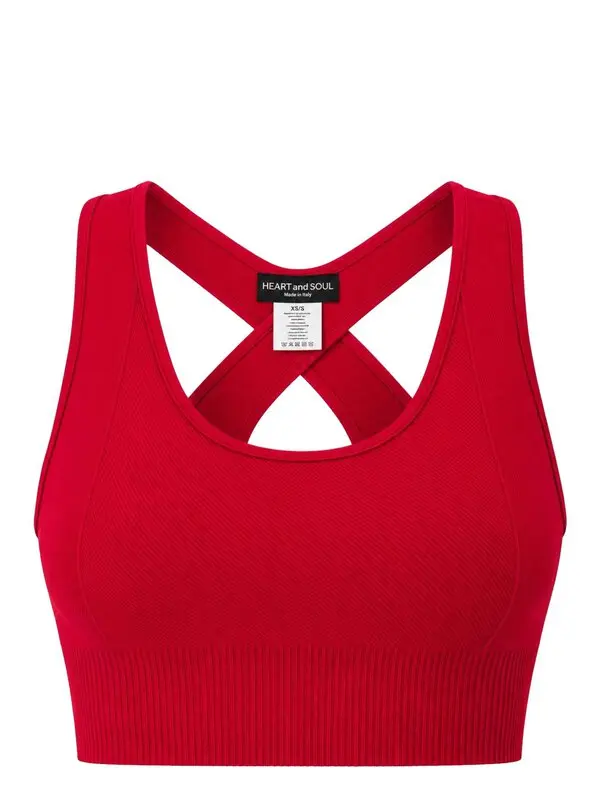 HEART AND SOUL Cherry Axis Seamless Crop Top - Red