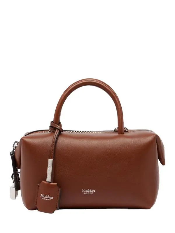 Max Mara Small Leather Top Handle Bag - Brown