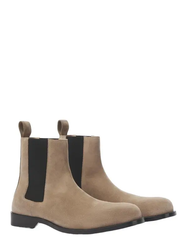 Loewe Suede Chelsea Boots - Beige