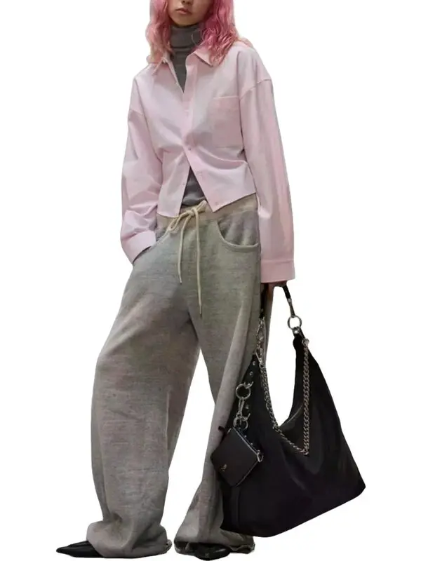 R13 Relaxed Darted Track Pants - Grey