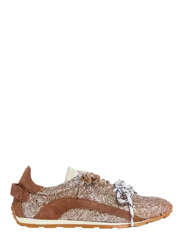 Dsquared2 Paillette Fabric Low Top Sneakers - Brown