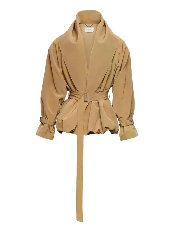 Magda Butrym Belted Shawl-collar Jacket - Neutrals
