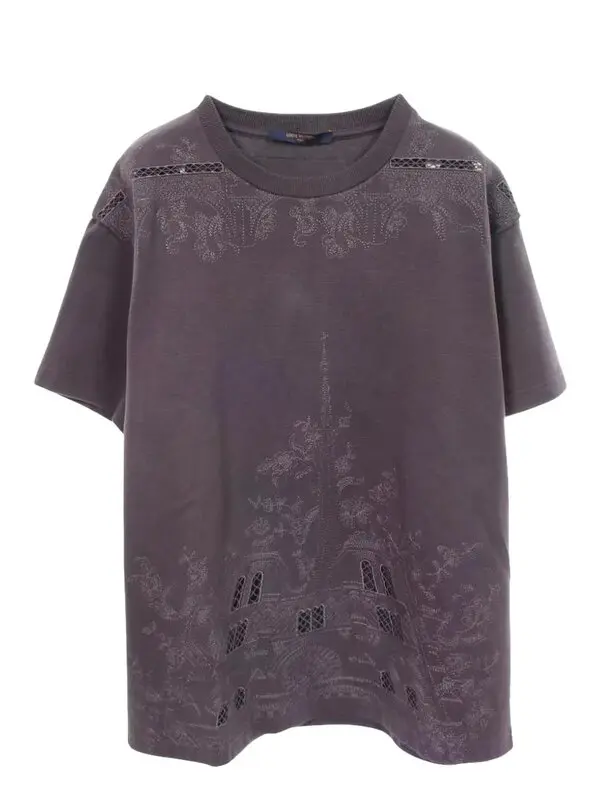 LOUIS VUITTON 2010s Notre Dame Embroidered T-shirt - Grey