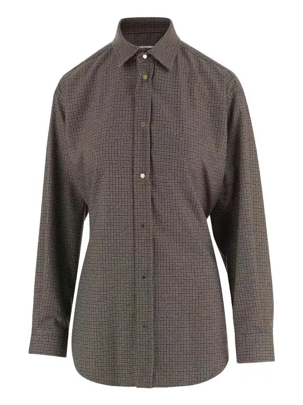 DARKPARK Checked Press-stud Shirt - Brown