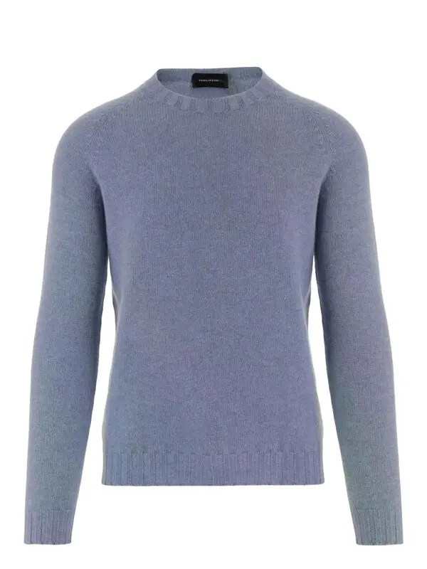 Tagliatore Crew Neck Raglan Sleeve Sweater - Blue