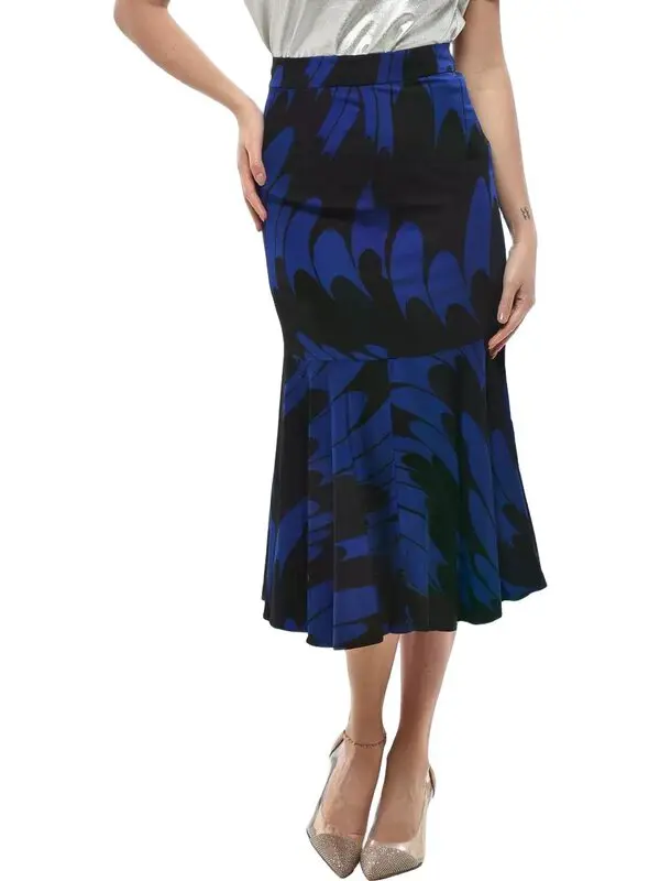 Stella McCartney Floral Print Satin Midi Skirt - Black