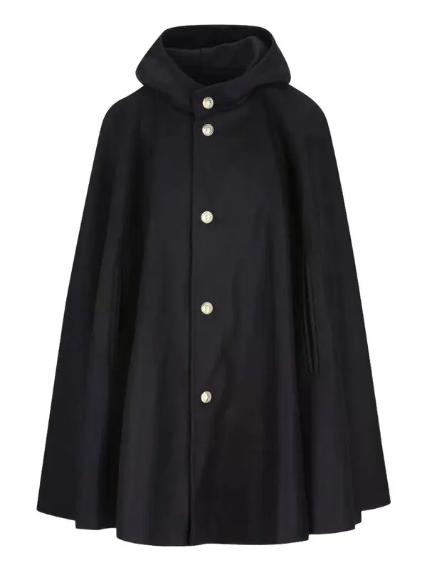 CINI Hooded Button-up Cape - Blue