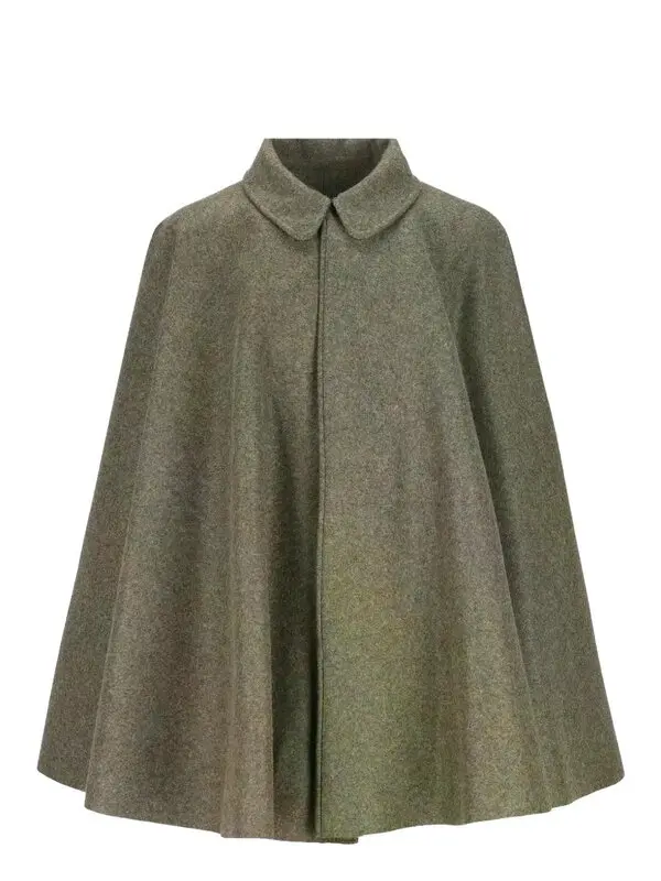 IL TABARRO Single-breasted Virgin Wool Cape - Green
