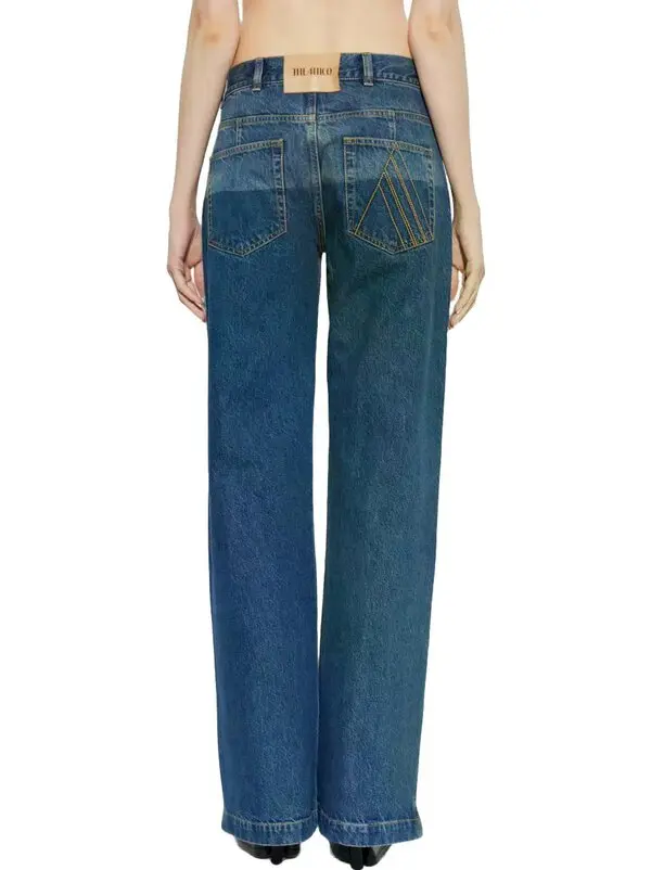 Attico Two-tone Wide-leg Jeans - Blue