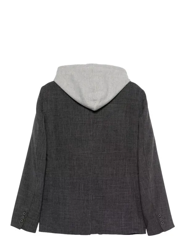 Mihara Yasuhiro Layered Hooded Blazer - Grey