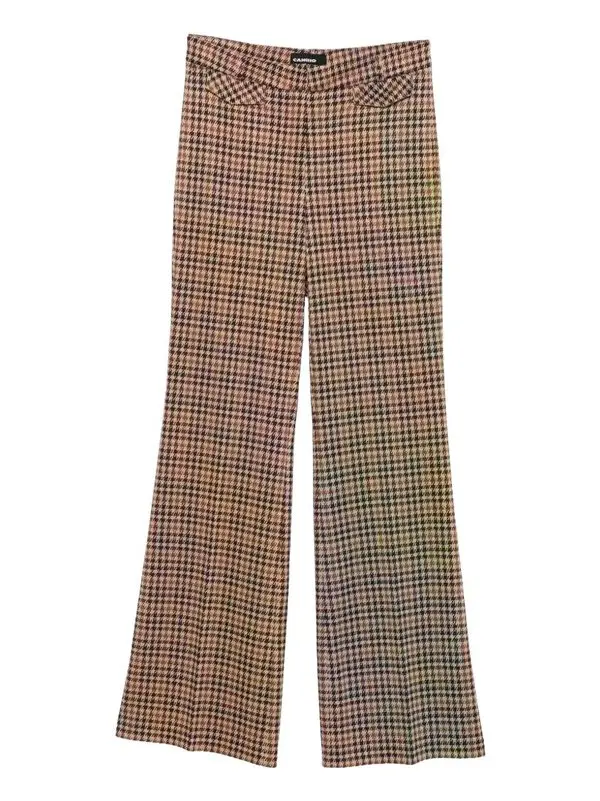 CAMBIO Houndstooth-pattern Wide-leg Trousers - Brown