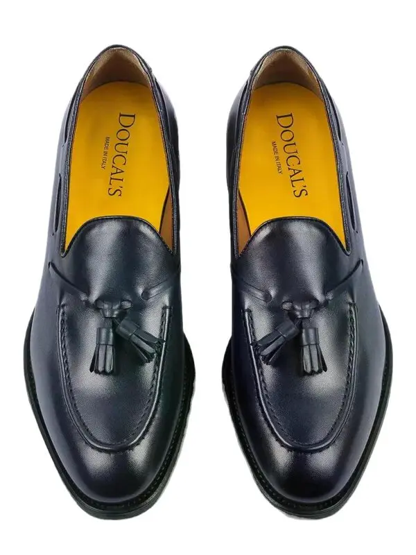 DOUCAL'S Tassel Detail Leather Loafers - Blue