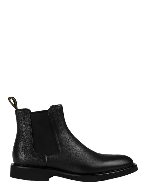 DOUCAL'S Tumbled Leather Chelsea Boots - Black