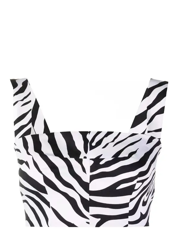 Dolce & Gabbana Zebra Print Bustier Top - Black