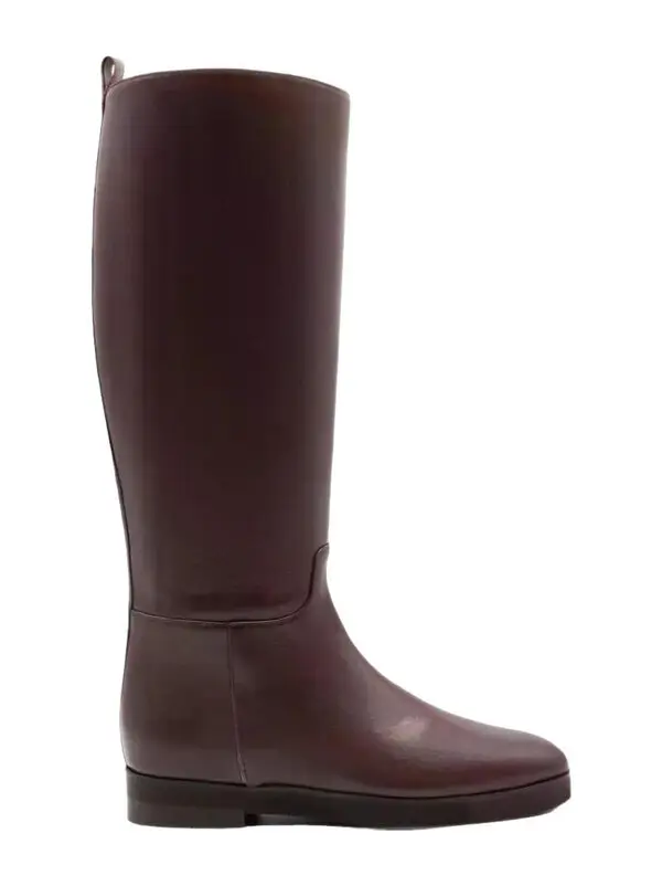GIABORGHINI Knee-high Minimalist Leather Boots - Brown