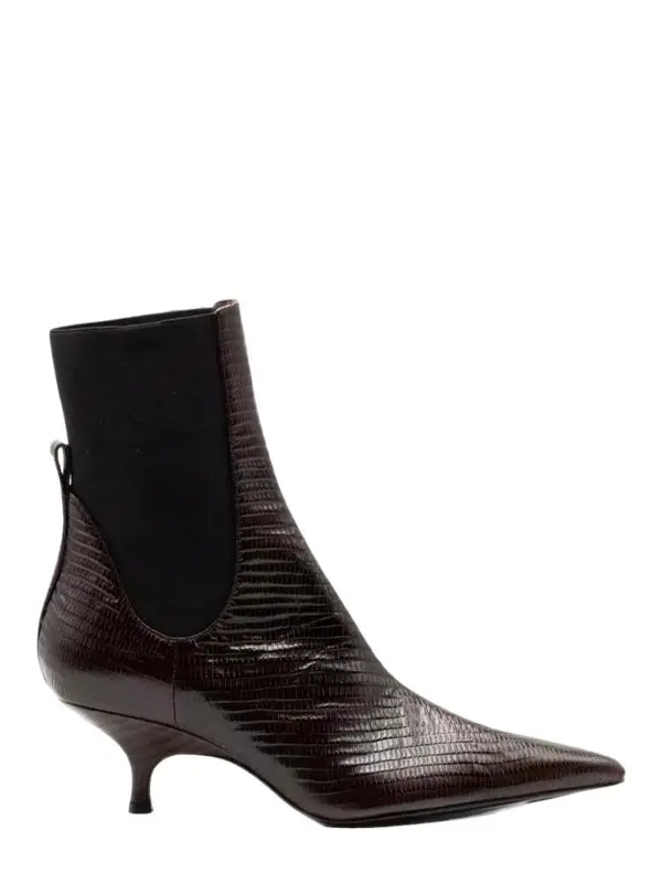 GIABORGHINI Tara Reptile-effect Chelsea Ankle Boots - Brown