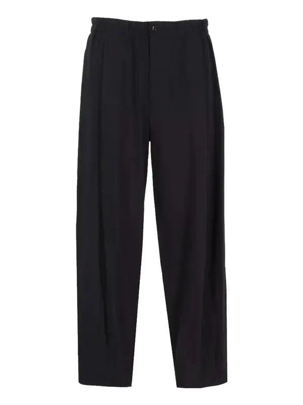 Giorgio Armani Virgin Wool Pleated Trousers - Black