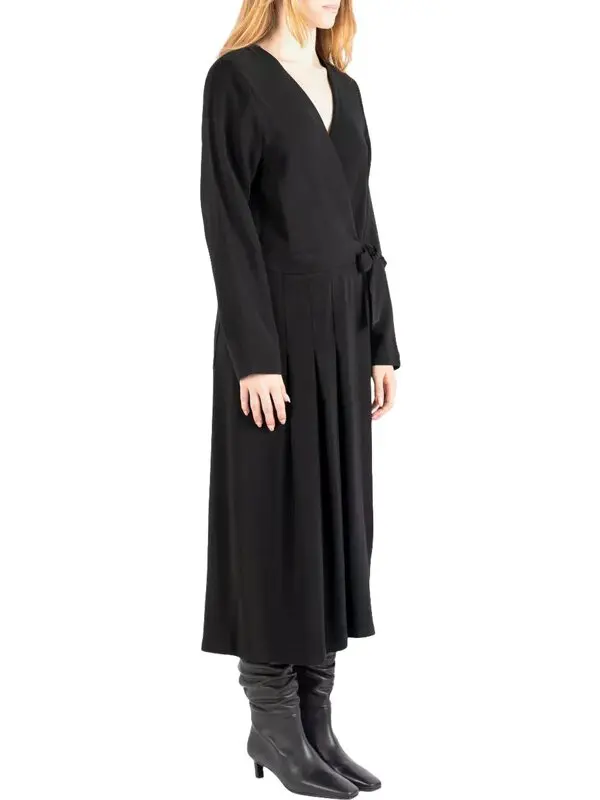 SOCIETE ANONYME Wool Wrap Midi Dress - Black